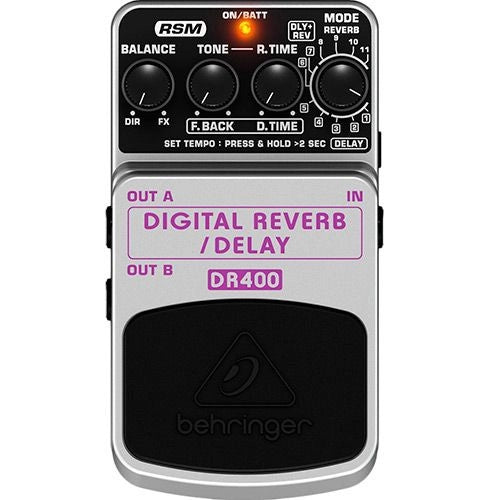 Pedal Behringer Digital Reverb e Delay DR400 Cinza (Usado)